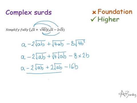 Complex Surds | Higher GCSE | JaggersMaths - YouTube