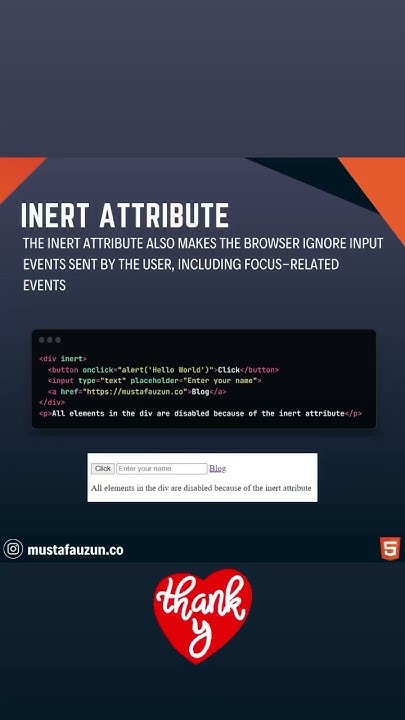 HTML, Inert Attribute #html - YouTube