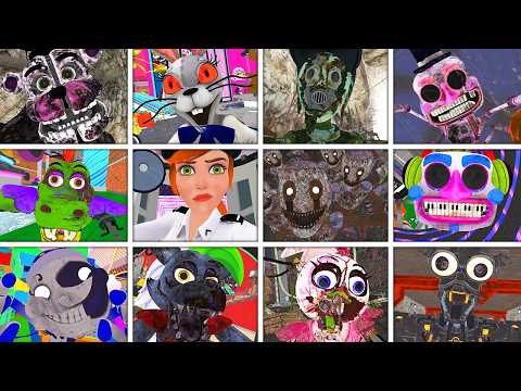 FNAF Security Breach - All JUMPSCARES and Scary Moments in BRIGHT Mode