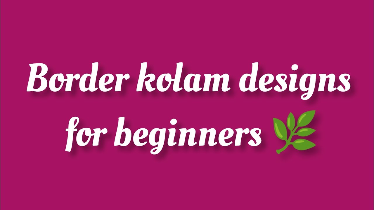 simple border kolam designs for beginners/ easy rangoli /simple muggulu ...