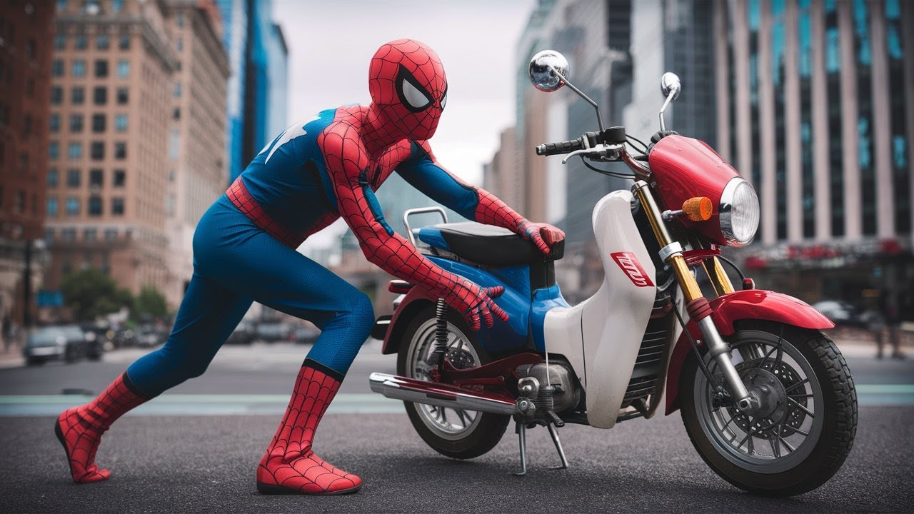 SPIDERMAN KE BANGKEL SEPEDA MOTOR SPIDERMAN RUSAK - VARO KIDS - YouTube