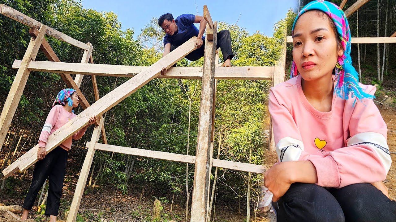 Poor couple - secretly - built - a wooden house with human effort - YouTube