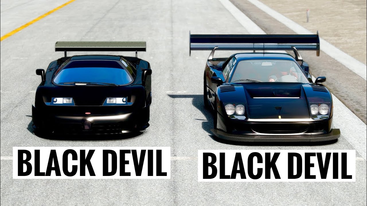 Ferrari F40 Black Devil vs Bugatti EB110 Black Devil at Special Stage Route X - YouTube