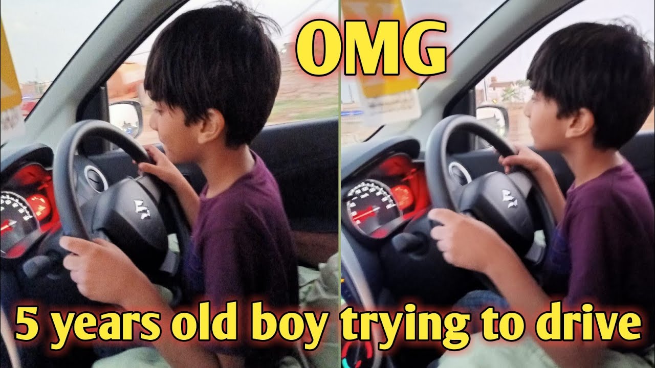 5 year old boy driving car 😱|| A small kid driving a real car || Ahmad ...