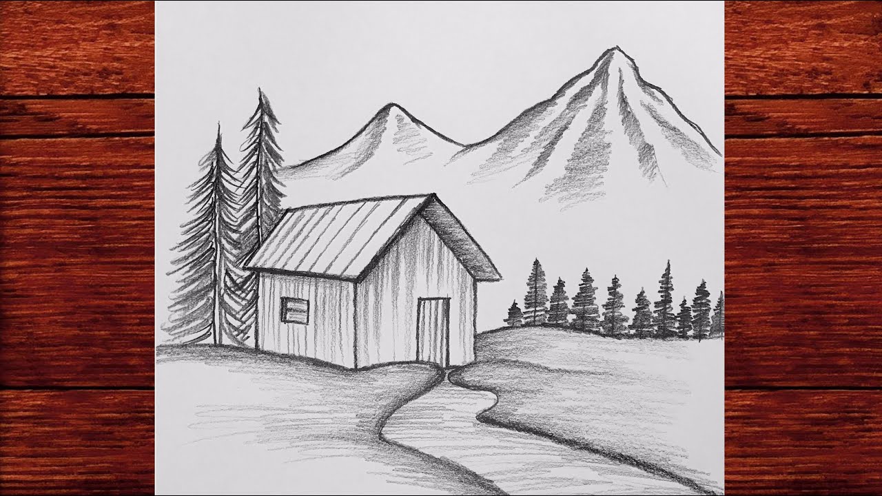 Kara kalem Manzara Resmi Nasıl Çizilir - Kolay Karakalem Çizimleri ...