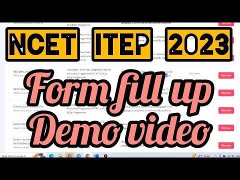 NCET ITEP 2023 || FORM FILL UP DEMO VIDEO - YouTube