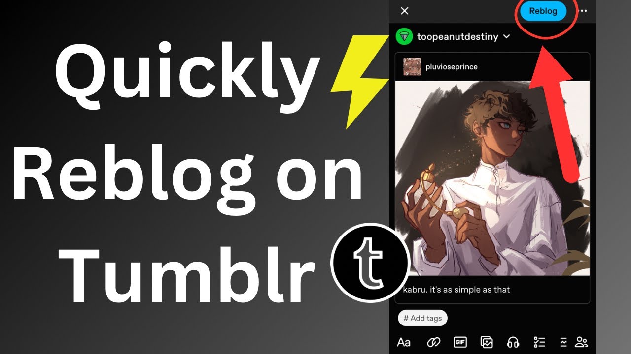 How to quickly Reblog on Tumblr App - YouTube