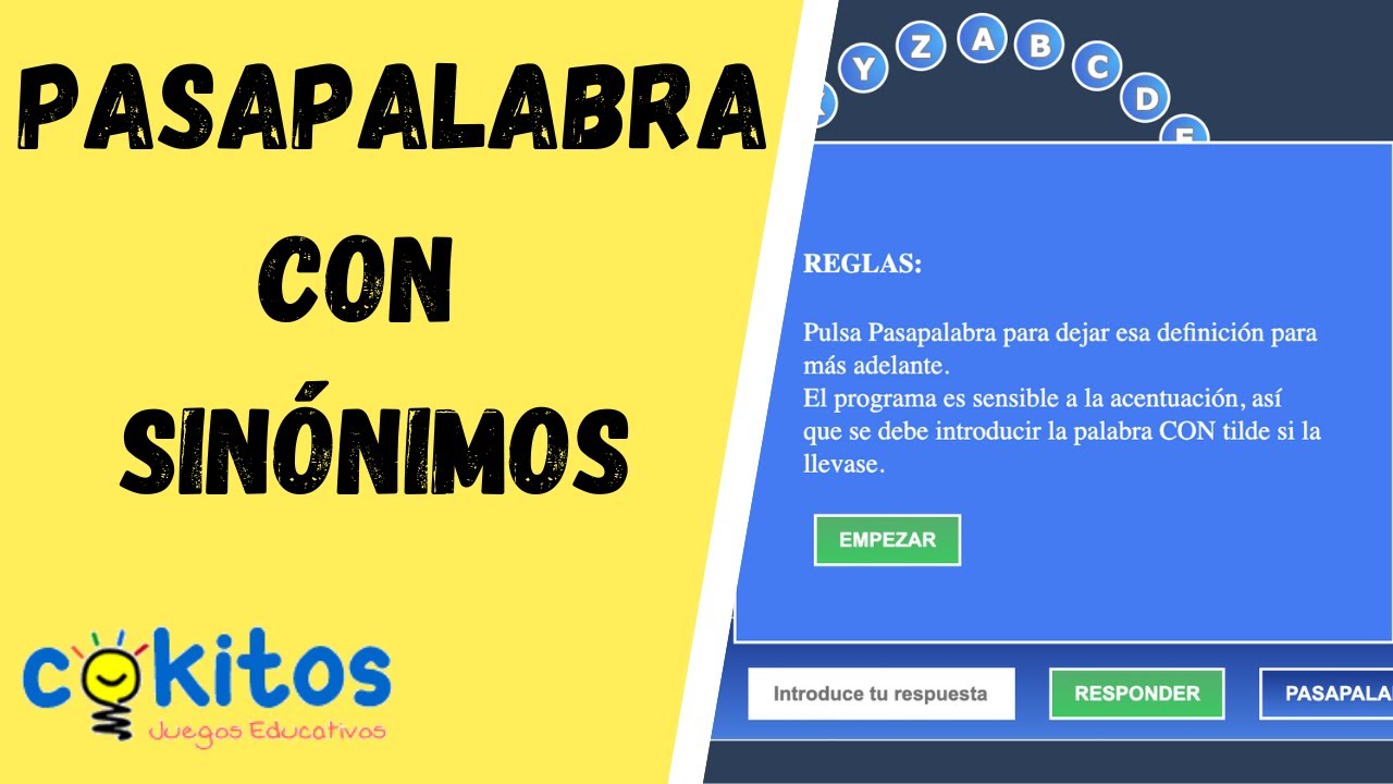 Juego Educativo Pasapalabra con Sinónimos | COKITOS - YouTube