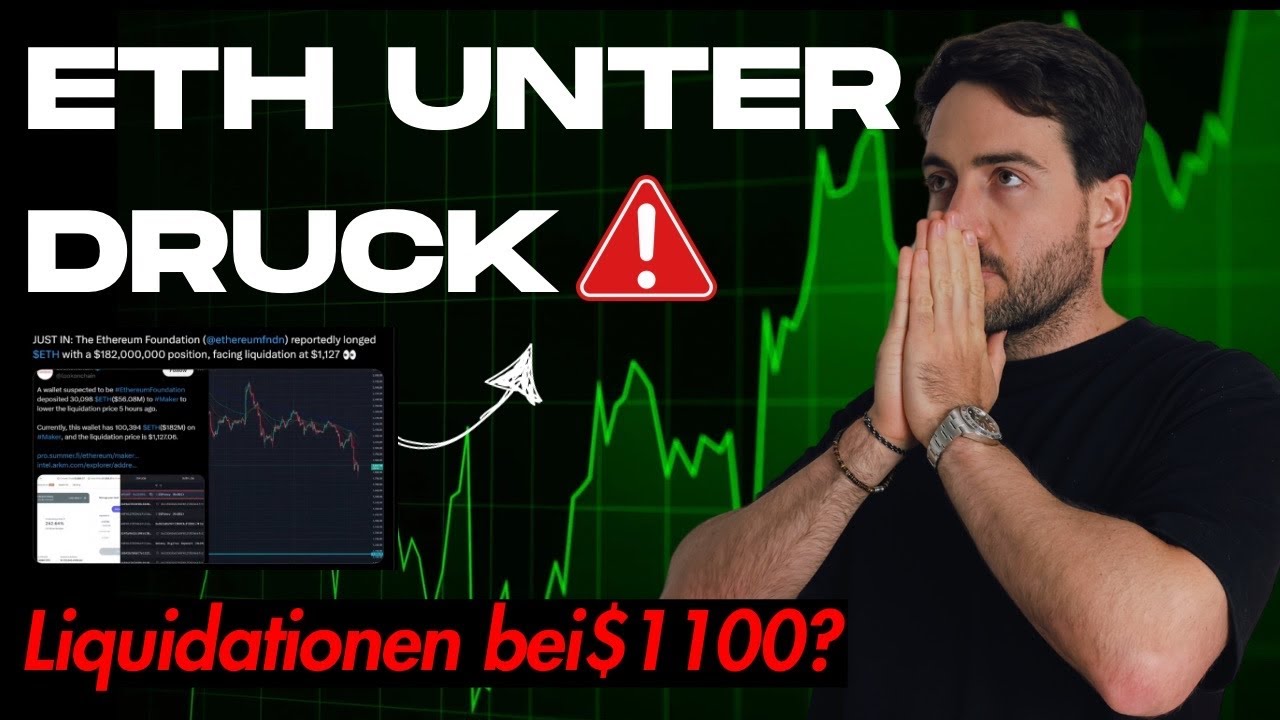 Ethereum unter Druck: Drohen neue Liquidationen bei 1.100 USD? - YouTube