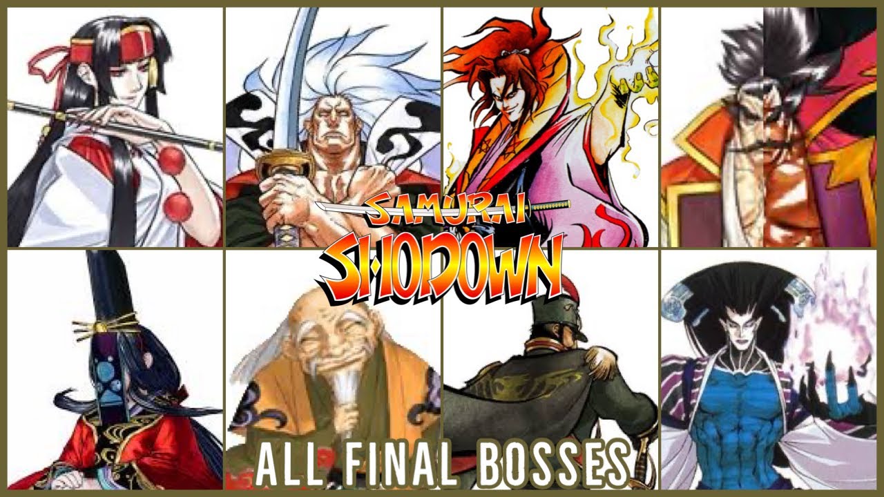 SAMURAI SHODOWN ALL FINAL BOSSES - YouTube