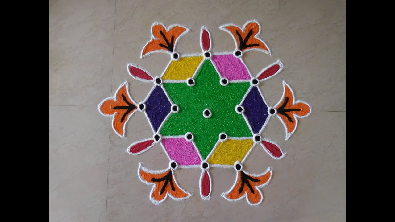 Dots Rangoli Design 7 x 4 - YouTube
