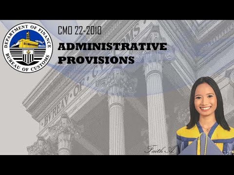 CMO 22-2010 Administrative Provisions - YouTube