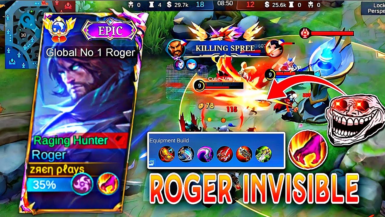 ZREN PLAYS: Top Global Roger recommended Build 2024 in Mlbb|Roger Invisible| Aggressive Gameplay ...