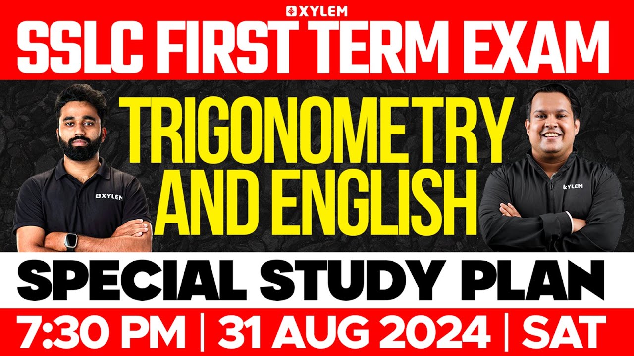SSLC First Term Exam | Trigonometry & English Special Study Plan ...