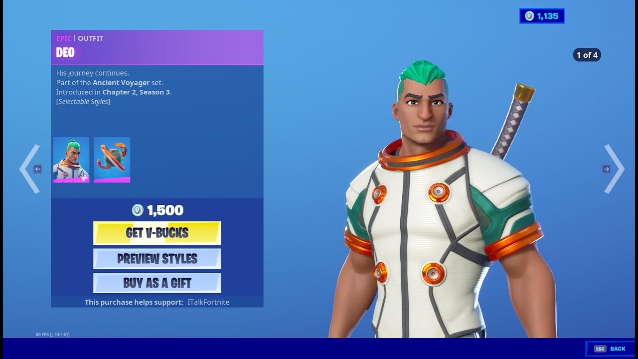 New Deo Skin (Fortnite Battle Royale) (Item Shop 8/16/20) - YouTube