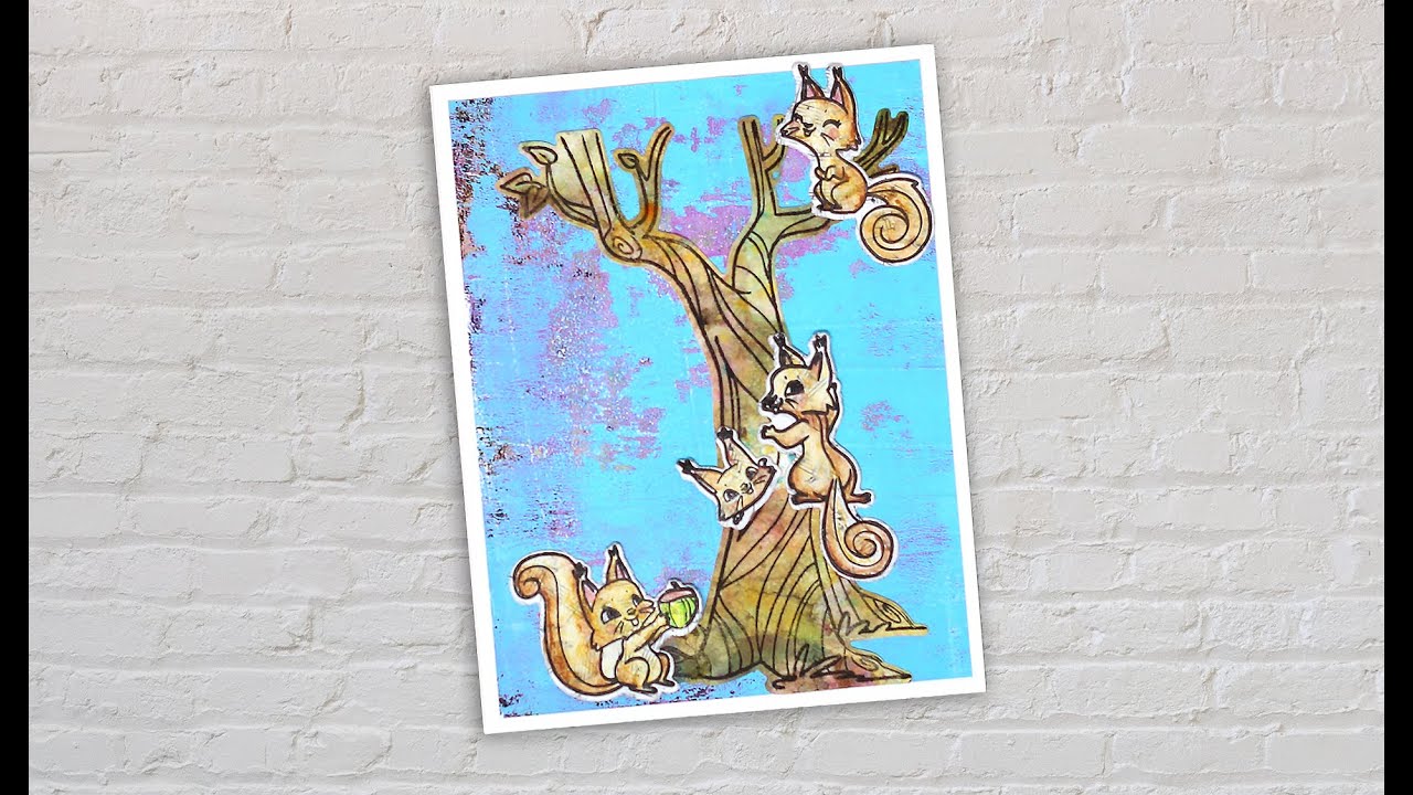 Double Collage Squirrel card - YouTube