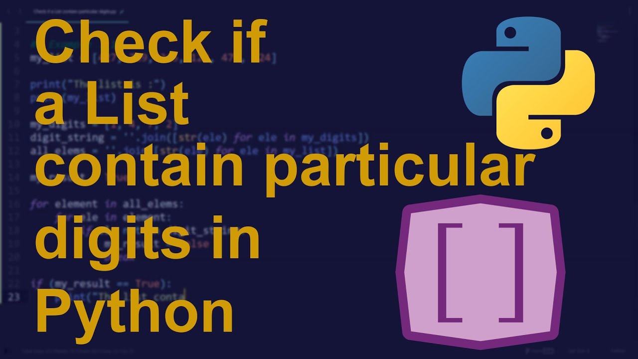 Check If A List Contain Particular Digits In Python Python Examples 1267