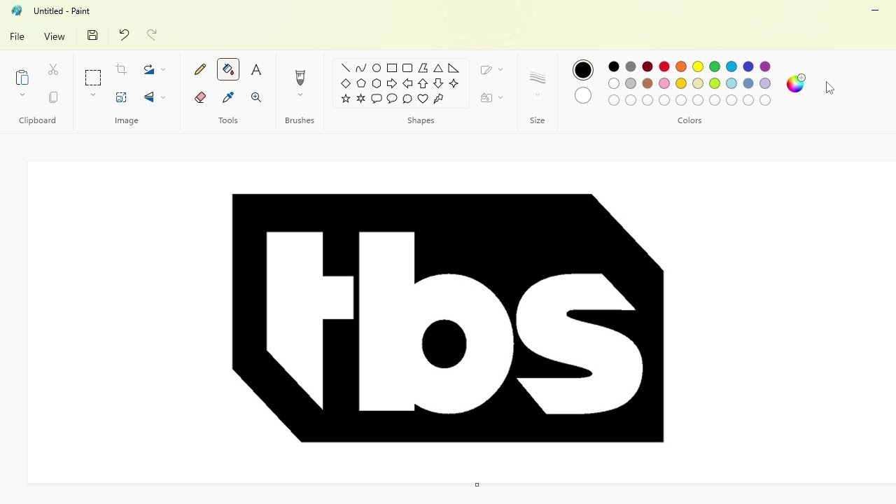 How to draw the TBS (American TV channel) logo using MS Paint | How to ...