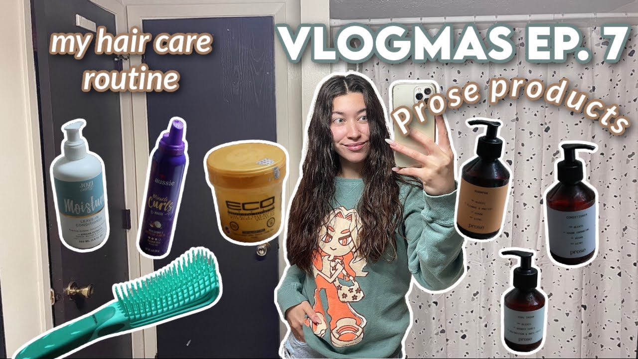 VLOGMAS EP. 7 | My Hair Care Routine 2021 | Training My Wavy/Curly 2b ...