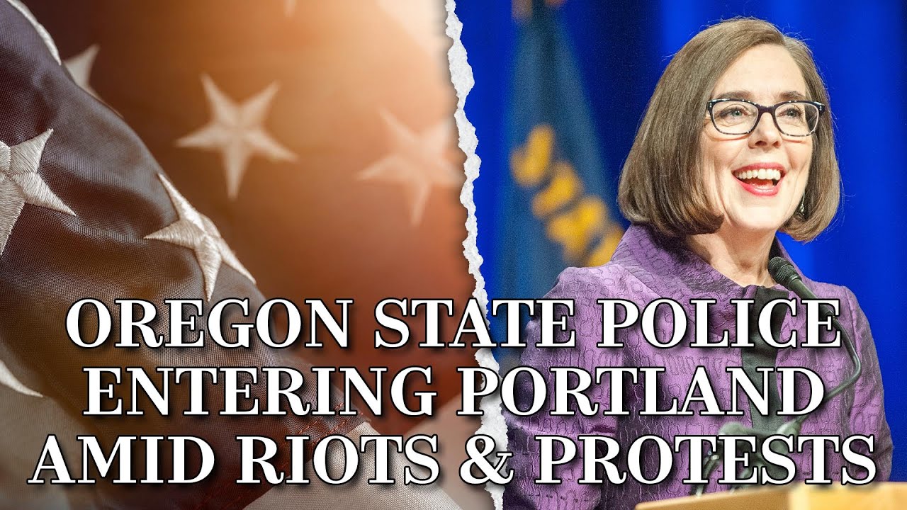 Oregon State Police Rolling into Portland Riots and Protests - YouTube