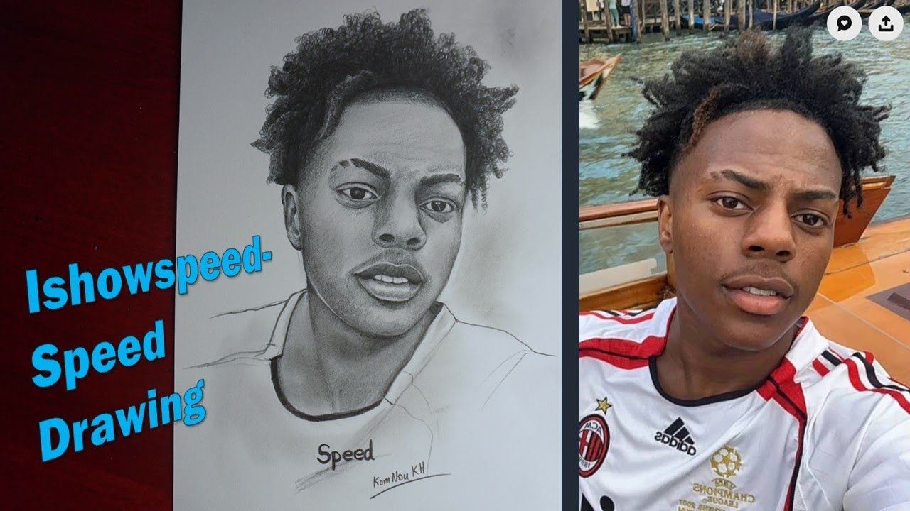 How to draw Speed's REAL face. || Speed drawing. IShowSpeed drawing ...