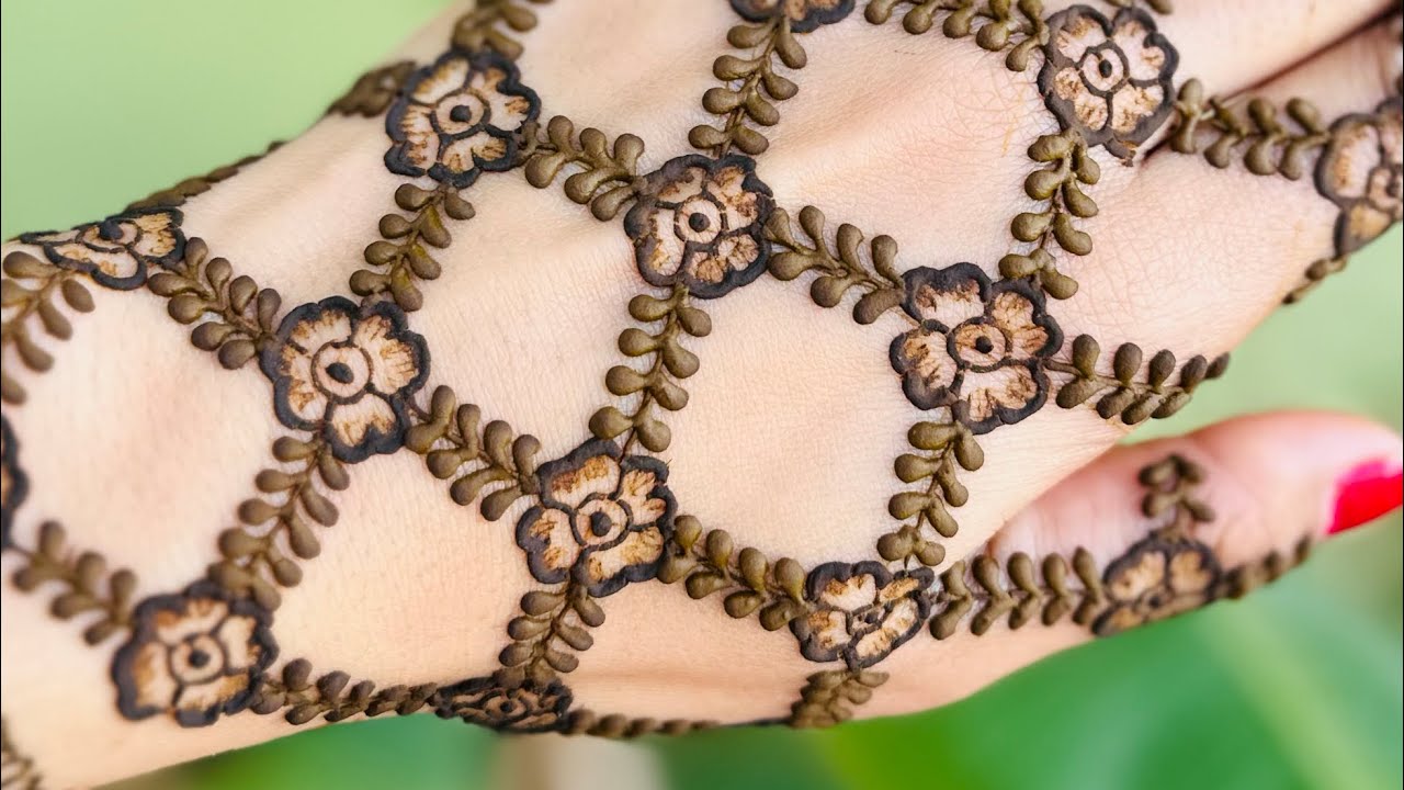 latest check pattern mehndi design for beginners | easy bridal mehndi ...