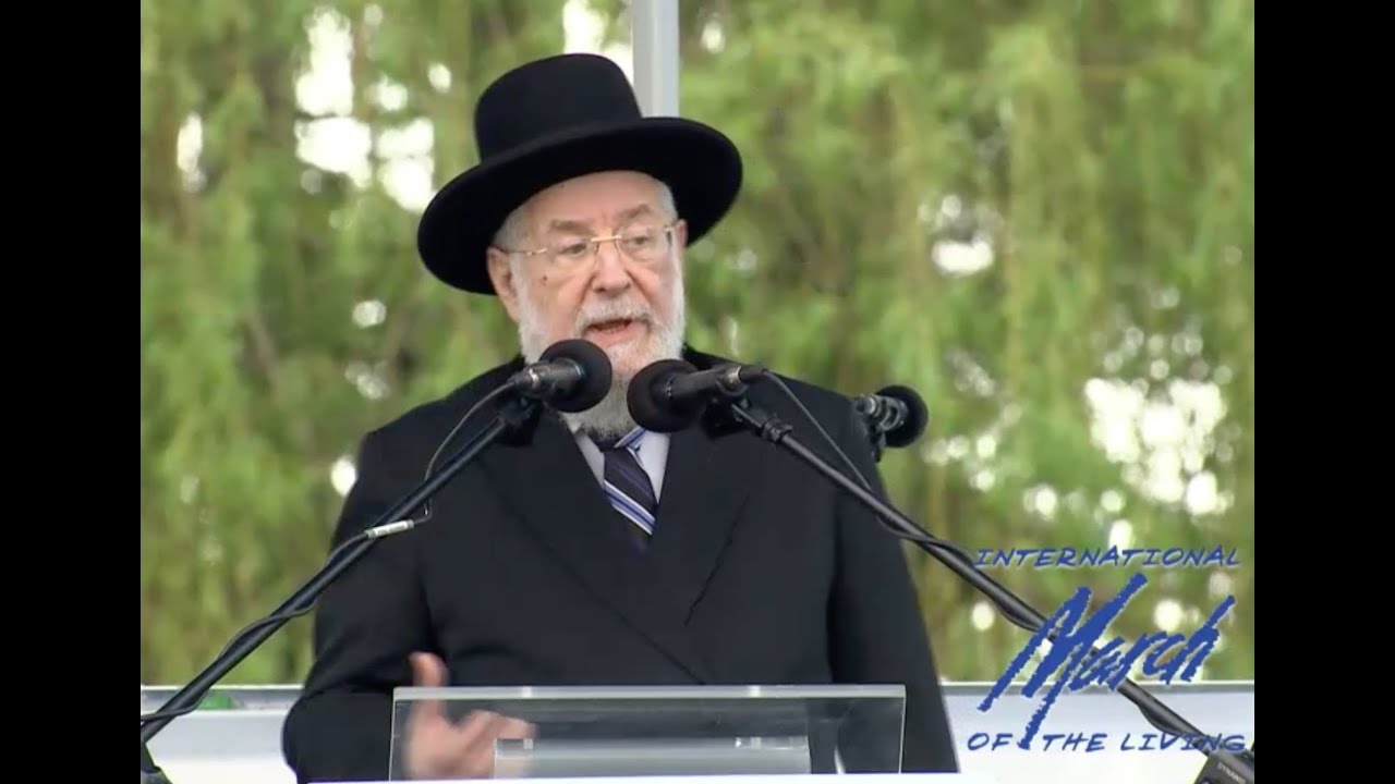 Rabbi Yisrael Meir Lau at March of the Living, 2016, Auschwitz - YouTube