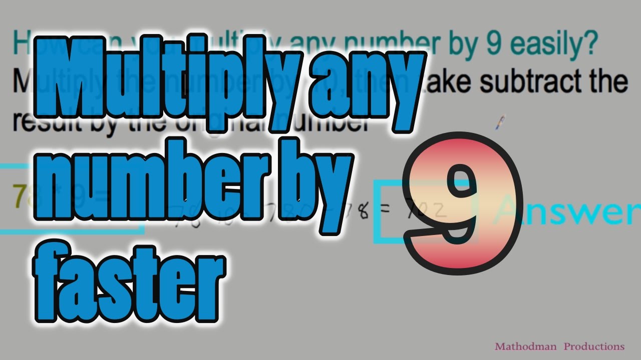 Math Tricks Multiply by 9 Faster - YouTube