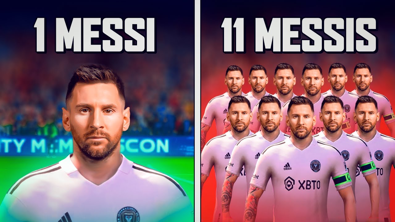 11 MESSIS VS 11 CRISTIANO RONALDOS! - YouTube