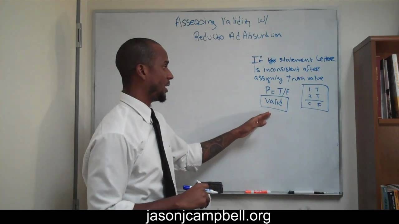 1. Logic Lecture: Using Reductio Ad Absurdum to Test Validity - YouTube