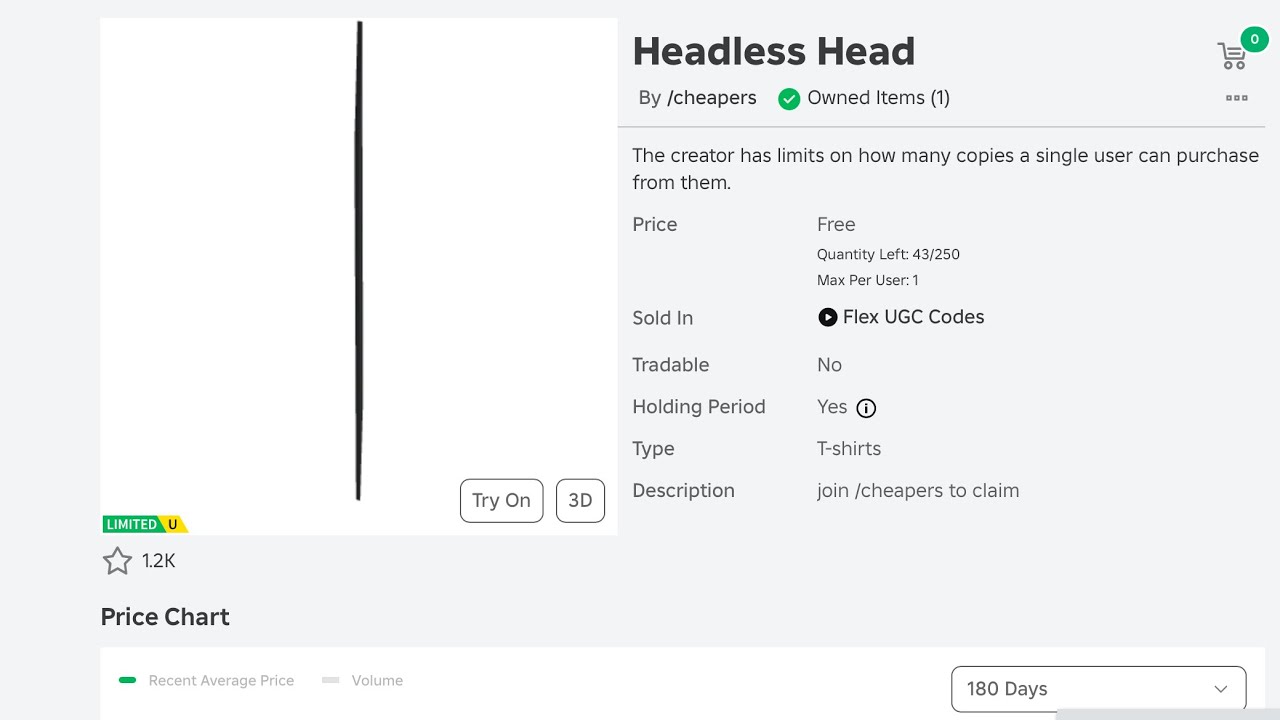 Sniping Free Headless Head Ugc Limited! (250 Stock) - YouTube