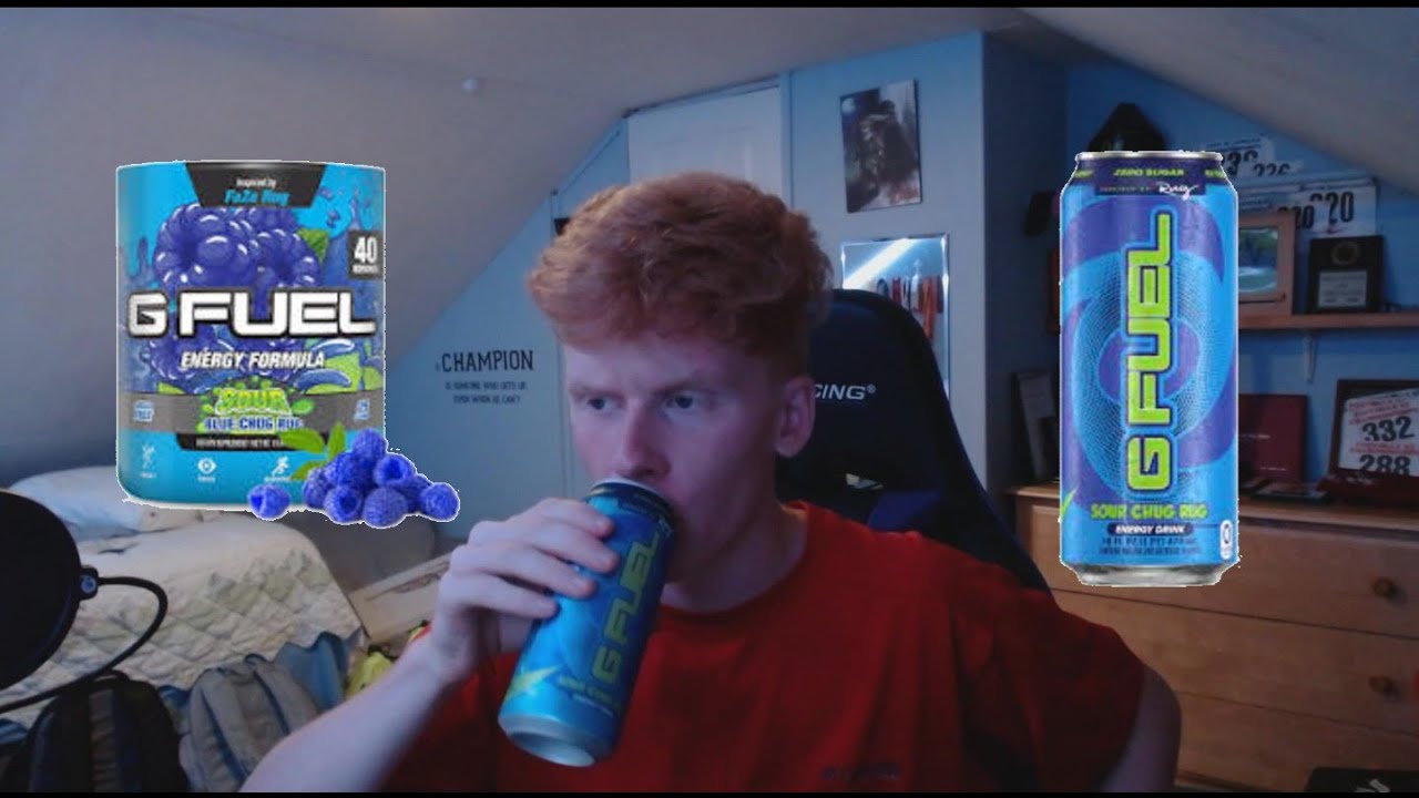 FIRST TIME TRYING GFUEL (SOUR CHUG RUG) - YouTube