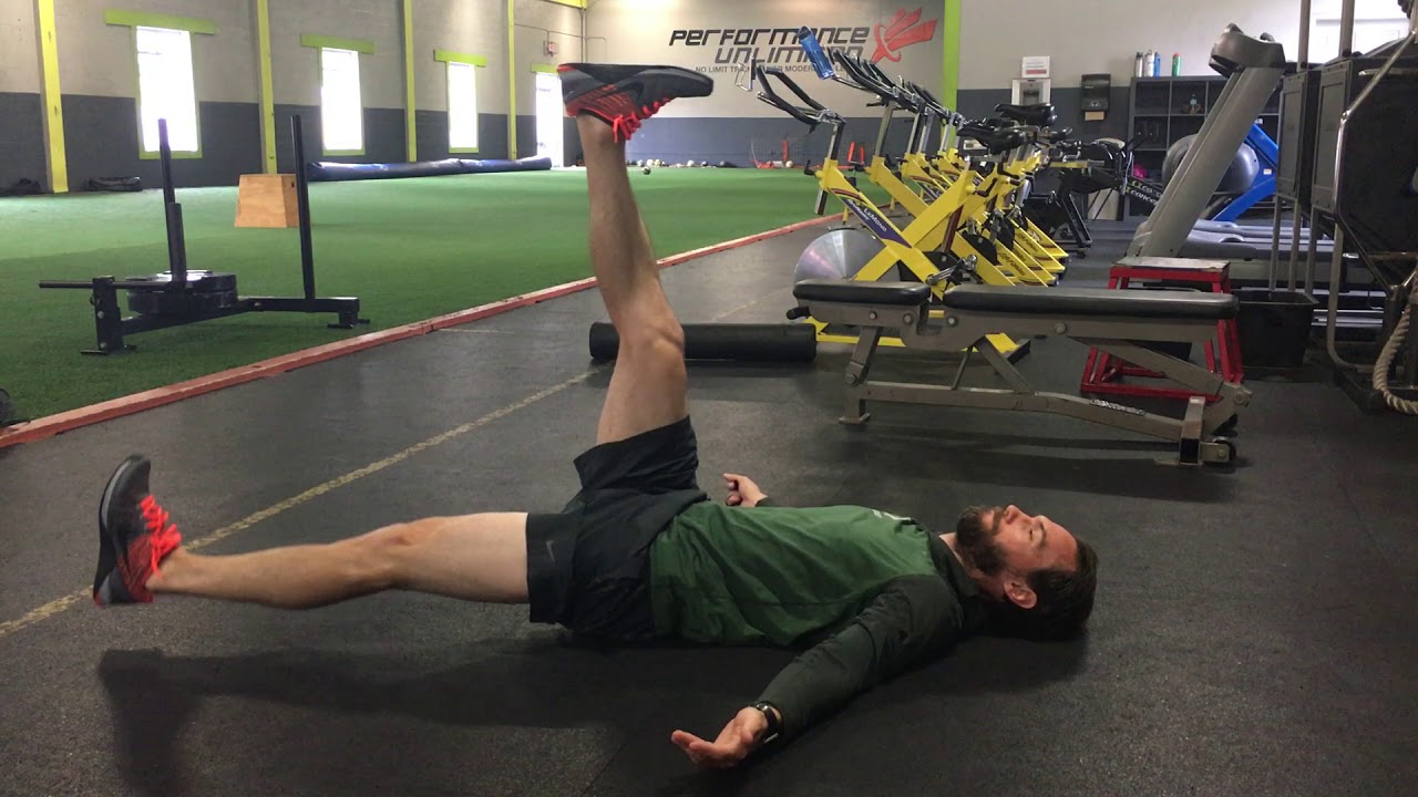 Supine Leg Drop - YouTube