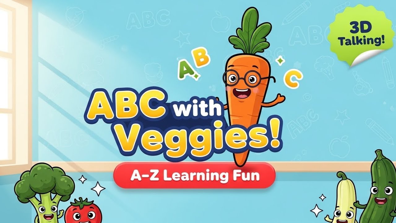 Talking Vegetables ABC Song | Learn A–Z Vegetables in 3D for Kids | ABC ...