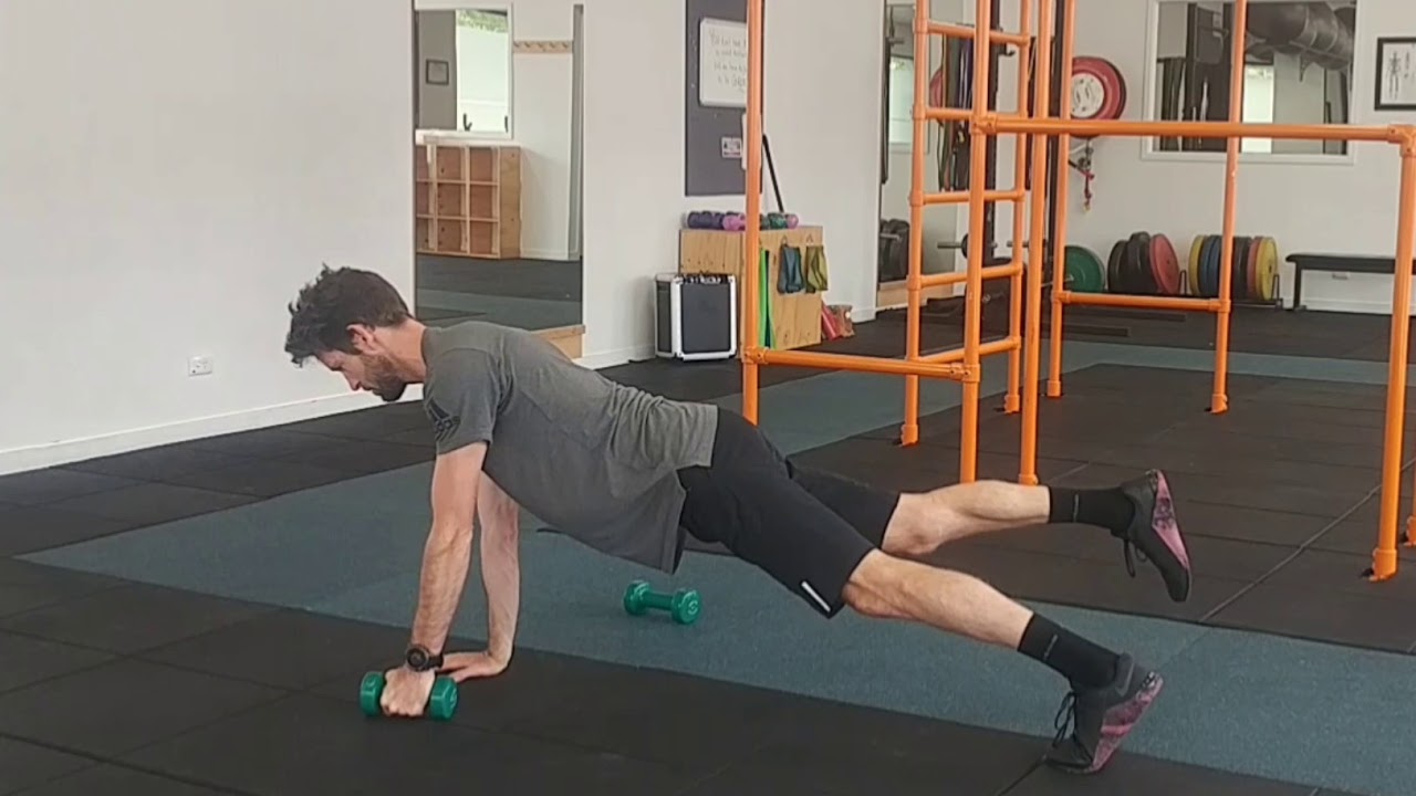 Row - prone contralateral balance. - YouTube