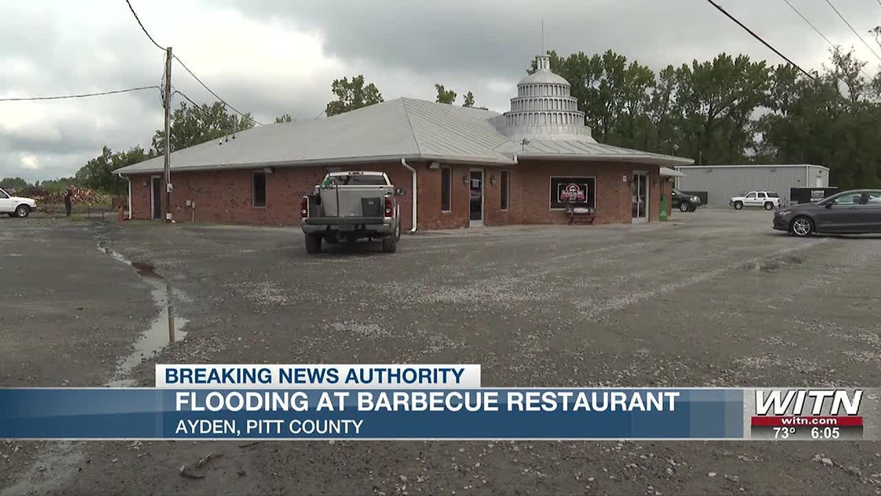 ENC barbeque restaurant quickly reopens after flooding - YouTube