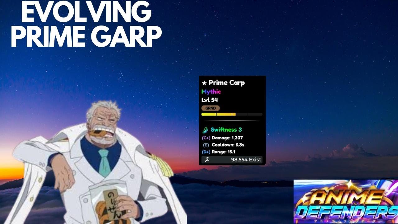 Evolving PRIME GARP in Anime Defenders - YouTube