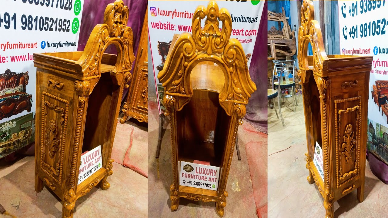 Wooden watch setup in solid teak wood carving with teak touch wood ...