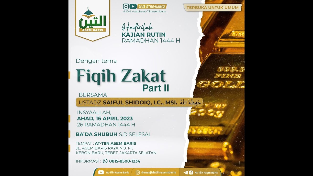 Ustadz Saiful Siddiq, Lc., MSI حافظه الله - Fiqih Zakat II - YouTube