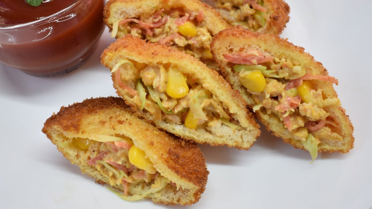 Chicken Bread Pocket Roll | चिकन ब्रेड पॉकेट | Chicken Pocket Roll in ...