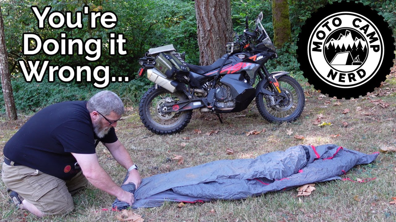 4 Ways to Pack Your Tent for Motorcycle Camping - YouTube