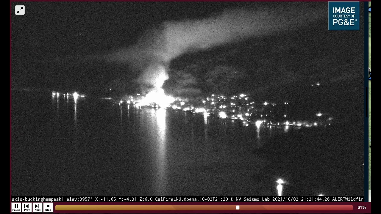 Robin Fire Burning in Lucerne Flaring Up in the Night Sky - YouTube