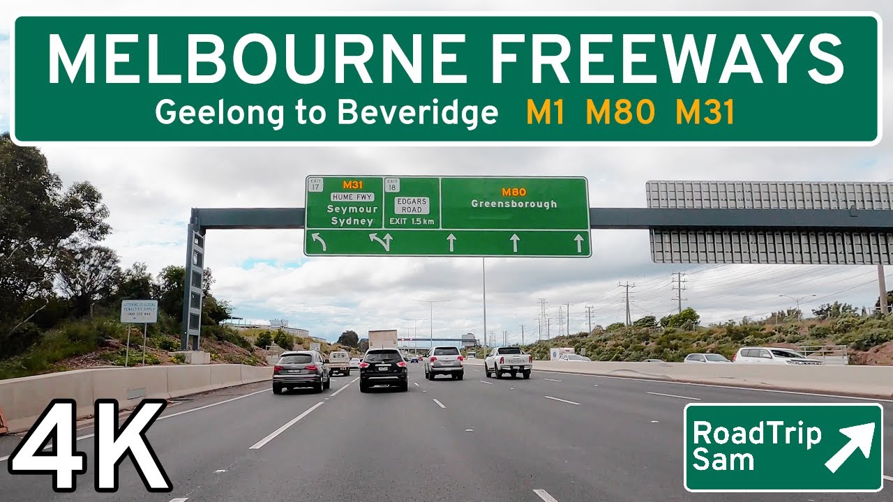 Freeway Driving Around Melbourne - Princes/Western Ring Road/Hume ...