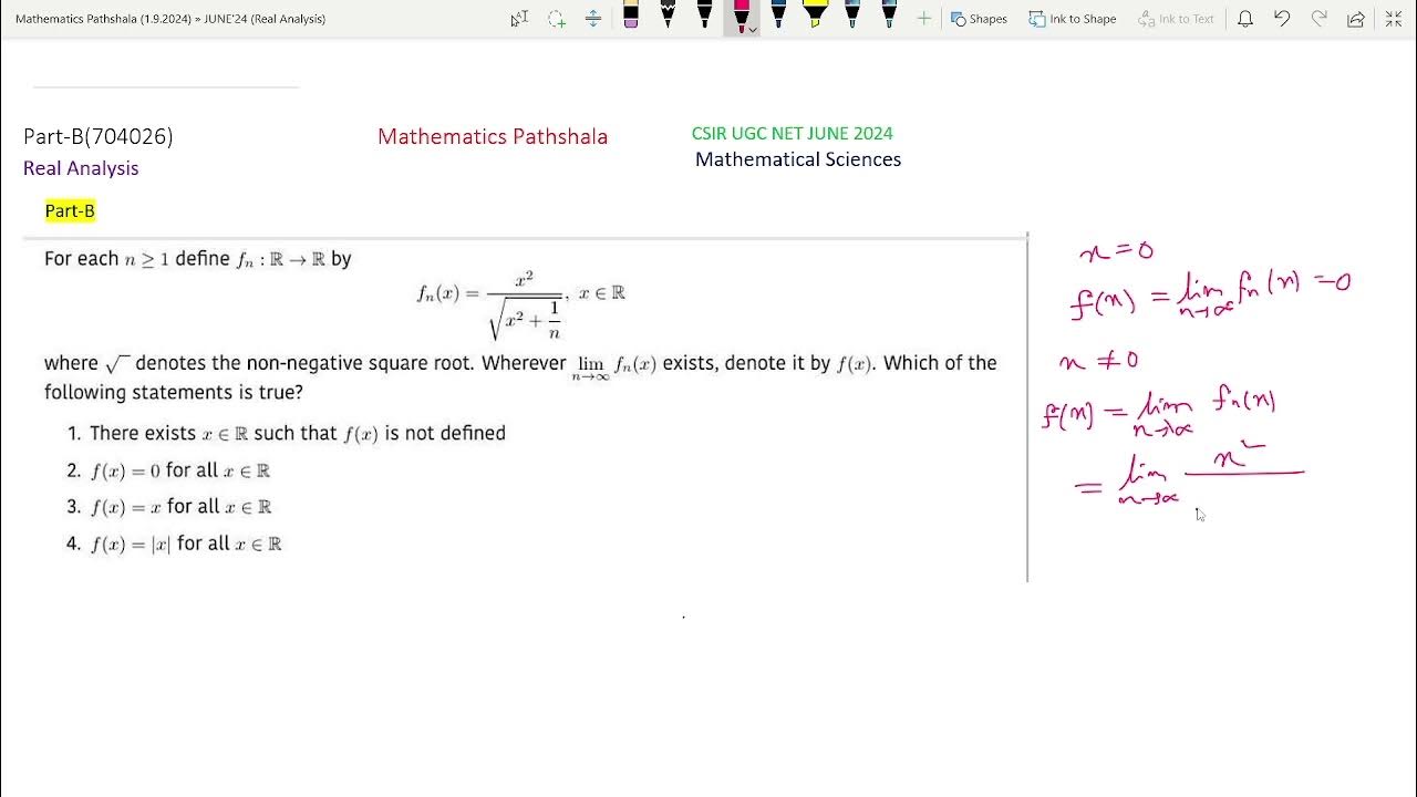 Csir Ugc Net June 2024 Mathematical Sciences Real Analysis Part B Question Id 704026