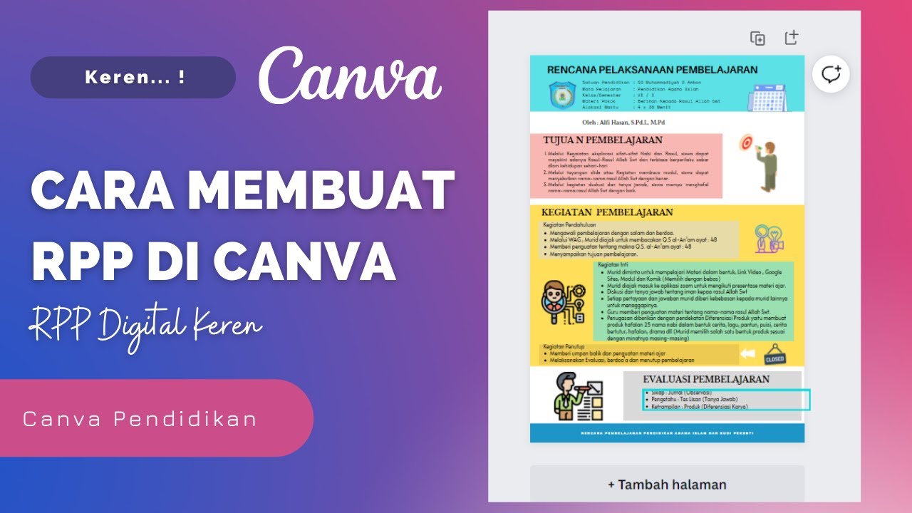Membuat RPP 1 Lembar di Canva, RPP Digital di Canva Keren Bangat - YouTube