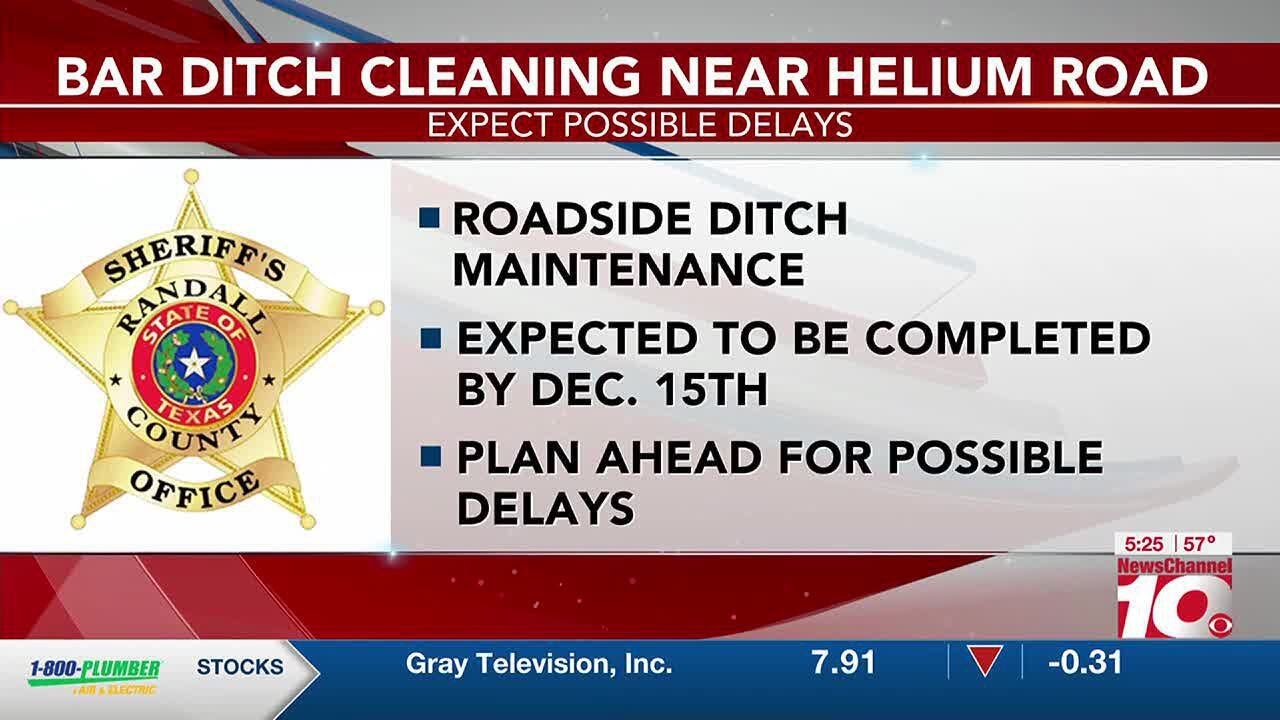 VIDEO: Bar ditch cleaning near Helium Road expected until December 15 ...