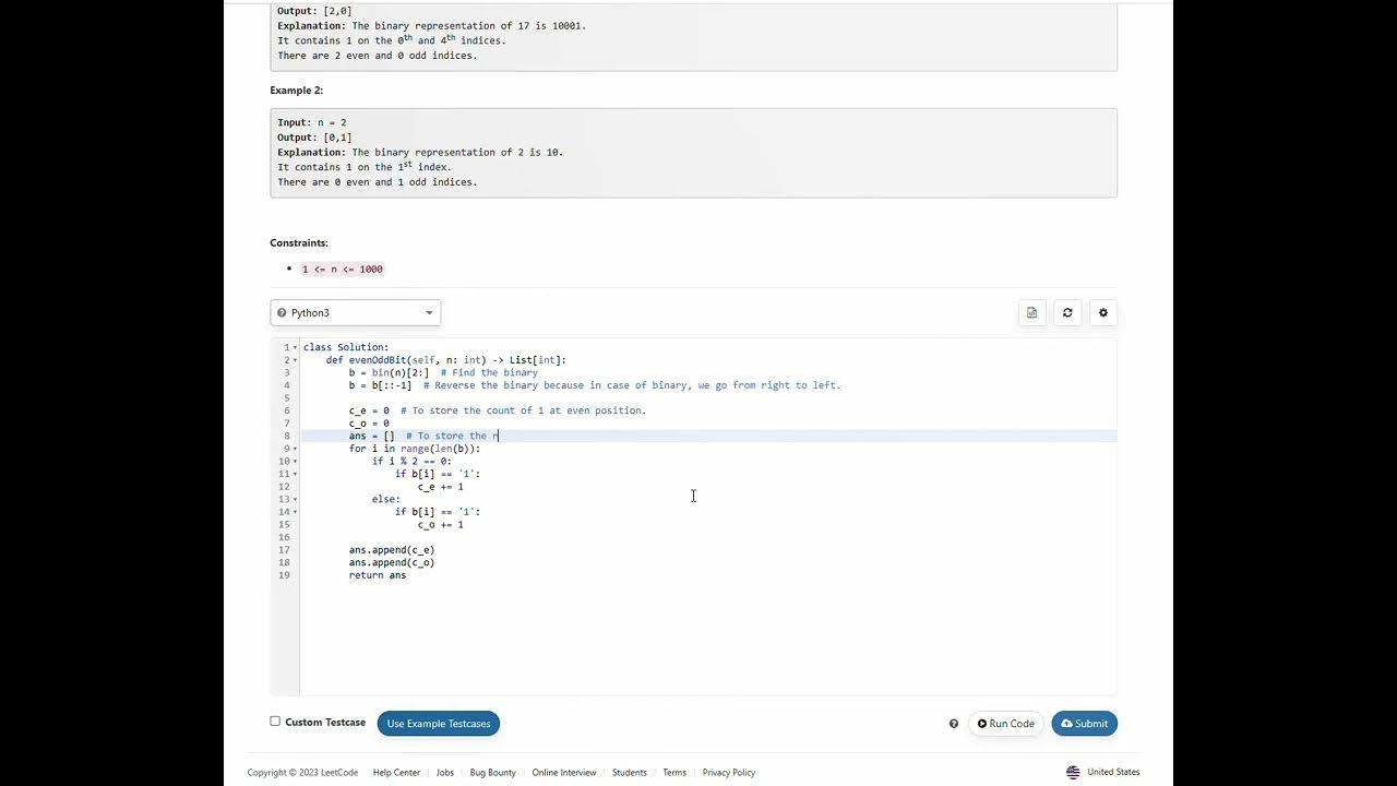 6319. Number of Even and Odd Bits | Leetcode contest 337 | Python - YouTube