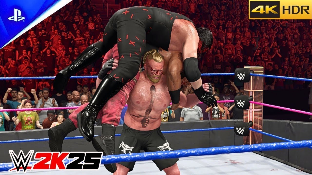 WWE 2K25 - Brock Lesnar vs. Strowman vs. Kane | Universal Title Triple ...