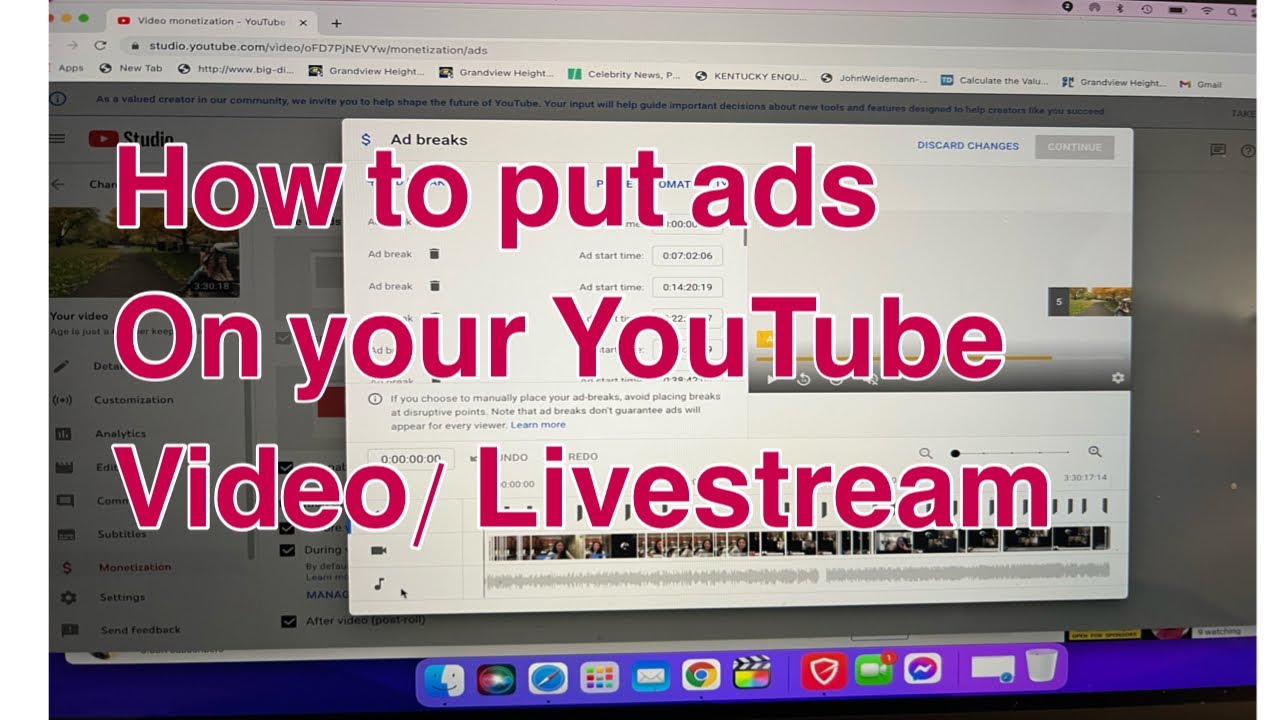 How to put Ads on your YouTube video and livestream / for new monetize ...