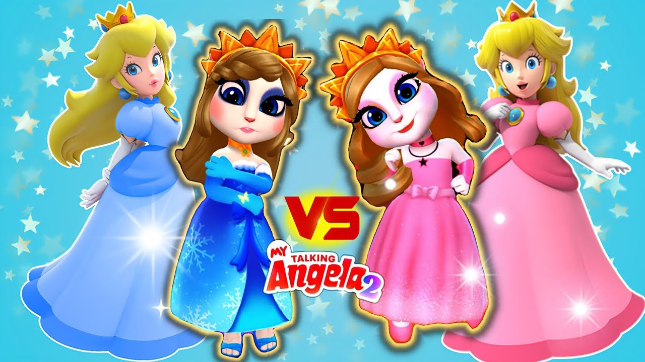 My Talking Angela 2|New Update Gameplay|Angela 2 Vs Peach Princess Pink ...